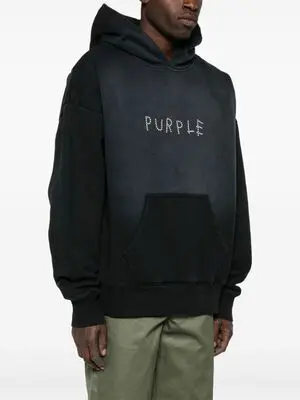 PURPLE BRAND Logo-embellished Hoodie - Black