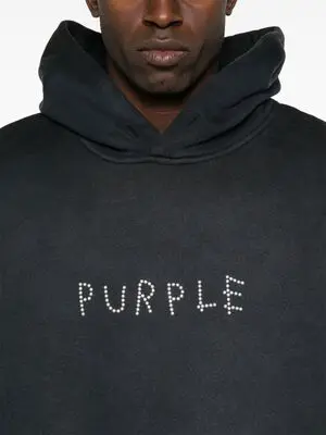 PURPLE BRAND Logo-embellished Hoodie - Black