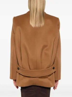 Saint Laurent Tailored Wool Coat - Brown