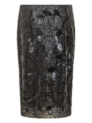 DES_PHEMMES Sequin-embellished Midi Skirt