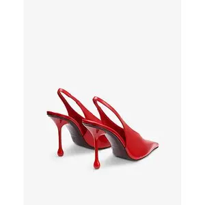 JIMMY CHOO Isa 95 Slingback Leather Heeled Courts - Ruby Red