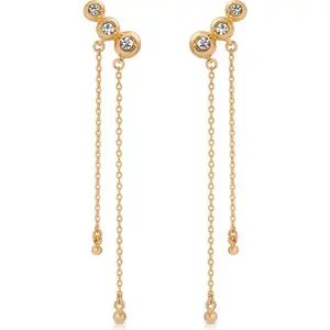 Ettika Deco Crystal Drop Earrings - Gold