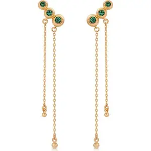 Ettika Deco Crystal Drop Earrings - Green