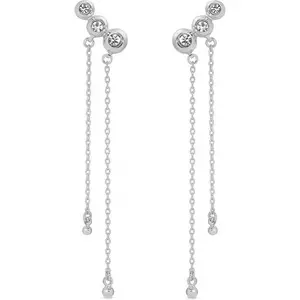 Ettika Deco Crystal Drop Earrings - Silver