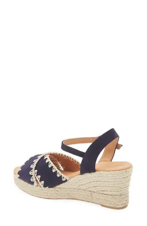 Cordani Ember Espadrille Platform Wedge Sandals - Navy Suede