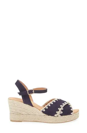 Cordani Ember Espadrille Platform Wedge Sandals - Navy Suede