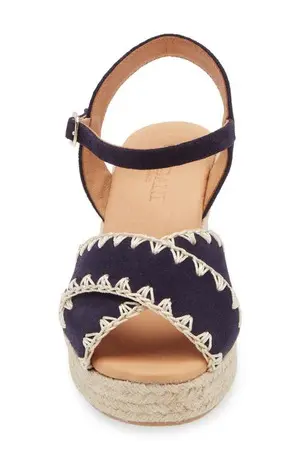 Cordani Ember Espadrille Platform Wedge Sandals - Navy Suede