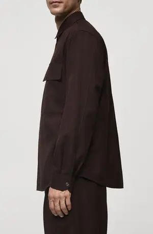 Mango Slim Fit Chest Pocket Button-up Shirt