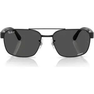 Ray-ban 61mm Chromance Polarized Square Sunglasses - Black