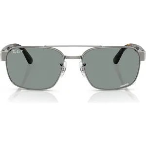 Ray-ban 61mm Chromance Polarized Square Sunglasses - Gunmetal