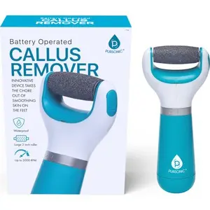 PURSONIC Battery Operated Callus Remover Effortlessly Smooth Feet With Waterproof - White