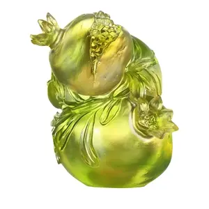 LIULI Nature, Pomegranates, Vase, Pen Holder, Talent Conquers All - Amber Gree
