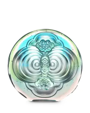 LIULI Paperweight Sculpture, May You Always Be Happy - Sky Blue