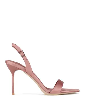 Jeffrey Campbell Go Getter Slingback Sandals - Rose Pink Satin