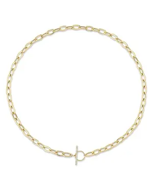 SHY CREATION 14k Diamond Paperclip Link Necklace - Gold