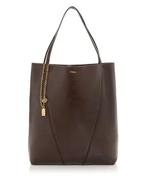 Chloé Spin Large Leather Tote - Kohl Brown