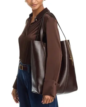 Chloé Spin Large Leather Tote - Kohl Brown