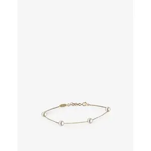 Yoko London Classic White Freshwater Pearl Bracelet - Yellow Gold