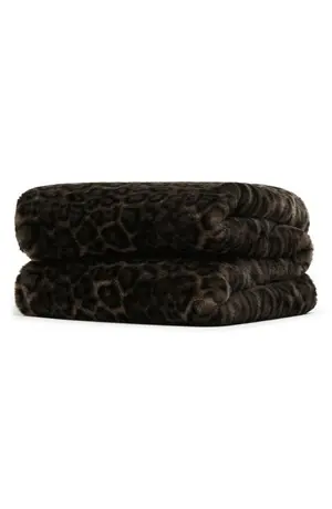 Apparis Jumbo Brady Print Blanket - Dark Leopard