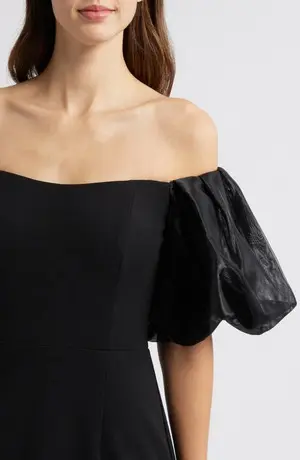 Eliza J Off-the-shoulder Puff Sleeve Gown