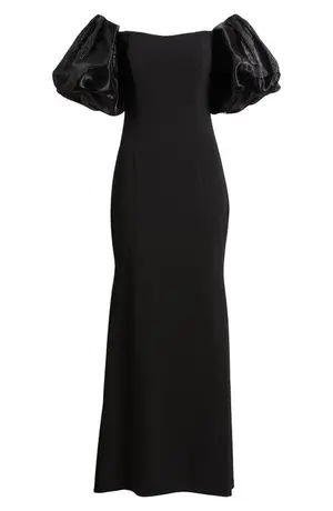 Eliza J Off-the-shoulder Puff Sleeve Gown