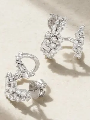 ANANYA Scatter Wrap 18-karat White Gold Diamond Earrings