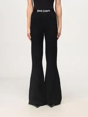 Palm Angels Glitter Flare Pants - Black