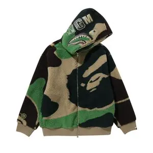 A BATHING APE Mega Abc Camo Shark Boa Hoodie