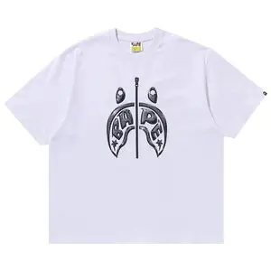A BATHING APE Mad Shark Photo Print Relaxed Fit Tee - White