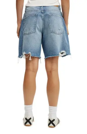 COTTON ON Relaxed Denim Shorts - Saltwater Blue Rip