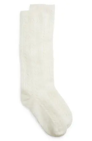 Valentino Garavani Herringbone Pointelle Crew Socks - Latte