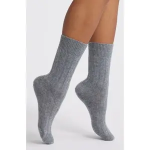Nordstrom Rib Cashmere Blend Crew Socks - Grey Night