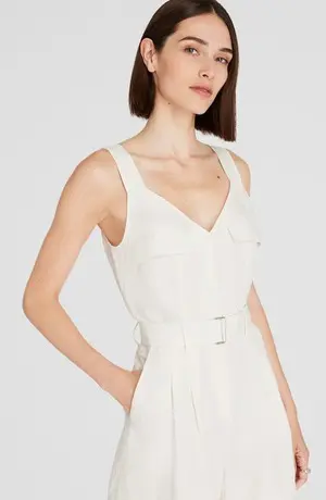 Club Monaco Linen Blend Cargo Romper