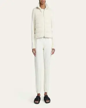 Moncler Quilted Faux Fur Combo Cardigan