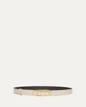 TOM FORD TOM FORD Box Palmellato Leather Belt - Light Beige