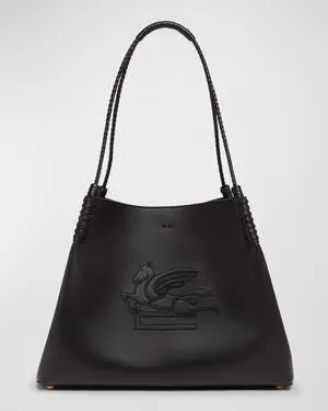 Etro Etro Libra Leather Shopping Shoulder Bag - Black