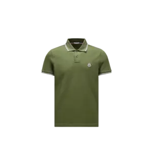 Moncler Moncler Logo Patch Cotton Polo Shirt Green