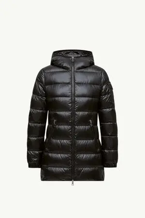 Moncler Glements Hooded Mid-length Down Jacket - Black