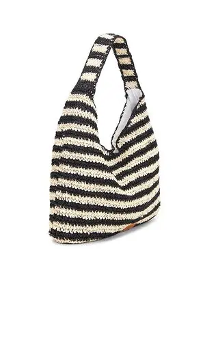 Seafolly Raffia Stripe Tote - Natural & Black