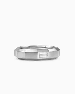 David Yurman Faceted Band Ring In 18k White Gold With - Diamond