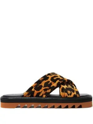 Stella McCartney Leopard-print Slides - Black