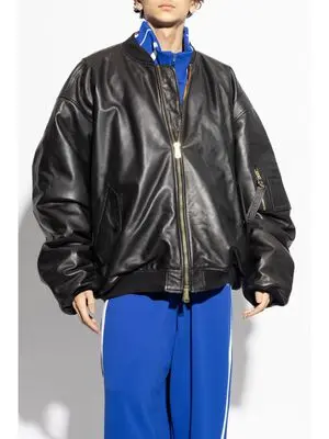 Vetements Leather Bomber Jacket