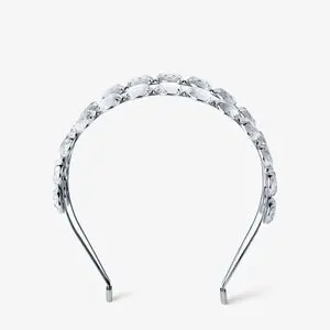 JIMMY CHOO Double Row Crystal Headband - Silver/silver