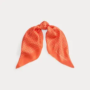 Ralph Lauren Polka-dot Silk Twill Square Scarf - Dusk Orange