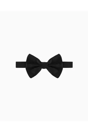 Giorgio Armani Pure Silk Knotted Bow Tie - Black