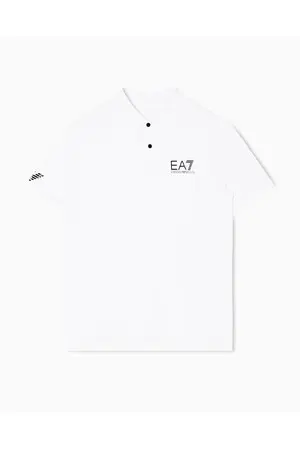 Emporio Armani Tennis Pro Polo Shirt In Ventus7 Technical Fabric - White