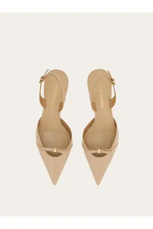 FERRAGAMO Mini Bow Slingback - Natural