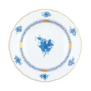 HEREND Chinese Bouquet Dessert Plate - Blue