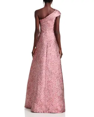 Rickie Freeman For Teri Jon Jacquard Gown - Red Multi