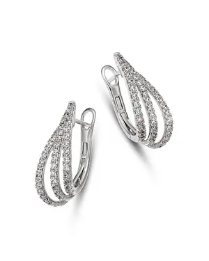 Bloomingdale'S Diamond Pave Triple Twist Hoop Earrings - White